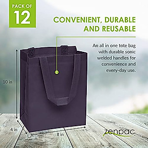 Gift Bags Medium Size - 12 Pack Blue Indigo Colored Tote with Handles, Plain Fabric Reusable Gift Bags for Birthday Party Goodie & Favor Bags, Gifts, Holiday Present Wrap, Shopping, in Bulk - 8x4x10