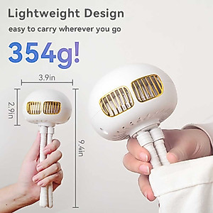 UJAY Stroller Fan,Mini Personal Portable Desktop Fan,Non-Slip Durable,USB or Battery Powered, Bladeless Fan Design, Stylish and Safe,Low Noise, Short Charging Time,Long Use Time