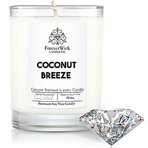 Foreverwick Coconut Breeze Candle | Gifts for Women | Valentines Gifts | Aromatherapy Candle for Bath, Destress & Clearance | Strong Scented Candles for Decor | 14 oz & 70 Hours Burning Time