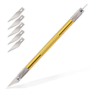 FOSHIO Pin Pen Vinyl Weeding Tool 2 in 1 Art Knife Pen, Sharp Craft Weeding Knife Air Release Pin Pen Cutter for Self Adhesive Vinyl Paper Cutting DIY Handmade Crafting