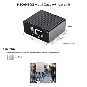youyeetoo NanoPi NEO/NEO2/ZERO/NEO2 Black Demoboard Metal Case Heat Sink Outer Box case