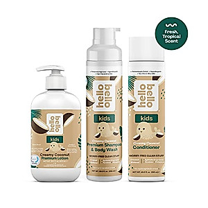 Hello Bello Creamy Coconut Premium Lotion | Vegan and Cruelty Free Moisturizing, Dermatologist-Tested & Hypoallergenic for Sensitive Skin, Nourishing & Non-Greasy for Babies & Kids | 16 Fl Oz