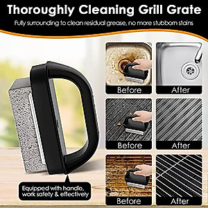 Wzporzst Heavy Duty Grill Griddle Cleaning Brick Block, Pumice Griddle Cleaning Stone Removing Stains for BBQ, Swimming Pool, Sink(4 Pack with Handle)