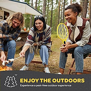 Electric 4000 Volt Fly Swatter [Set of 2] Handheld Bug Zapper Racket for Indoor/Outdoor - Instant Bug & Mosquito Killer with Attractant LED Light - USB Rechargeable Portable Fly Zapper.