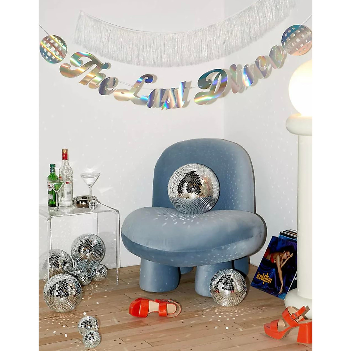 xo, Fetti The Last Disco Fringe Banner - Iridescent, 5 Ft. | Bachelorette Party Decoration, Groovy Bach, Bridesmaid Favor, Bride to Be Gift, 70s Bridal Shower Supplies, Photobooth Backdrop