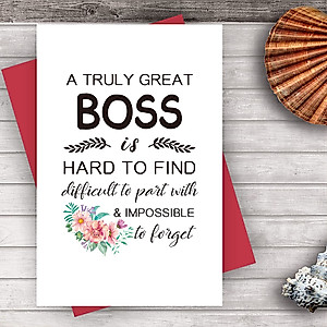 Alzombi Special Boss Birthday Card, Sweet Appreciation Greeting Card for Boss, Retirement Gift for Boss Friend