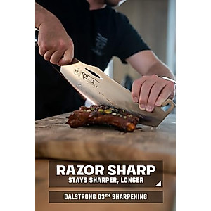 Dalstrong Rocking Cleaver Knife-12- Gladiator Series 'R'-Limited Edition- Collector Set -Razor Sharp-Black Handle-Giftable Meat, Vegetable Knife-w/Sheath-NSF Certified
