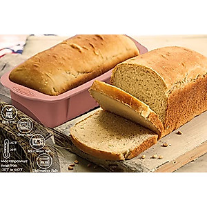 Baocuan 3 pack Silicone Bread Loaf Pan Bread and Set of 3 colors Non-Stick Baking Mold Easy release and baking mold for Homemade Cakes, Breads, Meatloaf and quiche