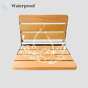Folding Teak Shower Seat Wall Mounted, Fold Down Shower Seat, Foldable Shower Bench, Home Care Teak Shower Seat for Inside Shower, Folding Shower Seat Bench[European Teak]