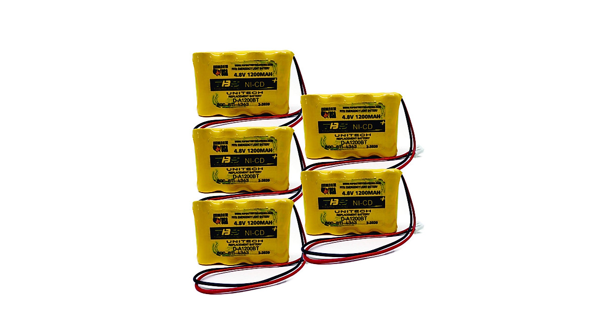 5PC UNITECH Emergency Light Battery - 4.8V/1.2Ah
