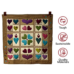 Precision Quilting Tools Quilting Supplies - Premium Wall Tapestry Hanger, Durable Large Tapestry Wall Hanging Clips with 2 Screws for Easy Display - Wood, 3.25 x 2 Inches - Dark Stain Finish