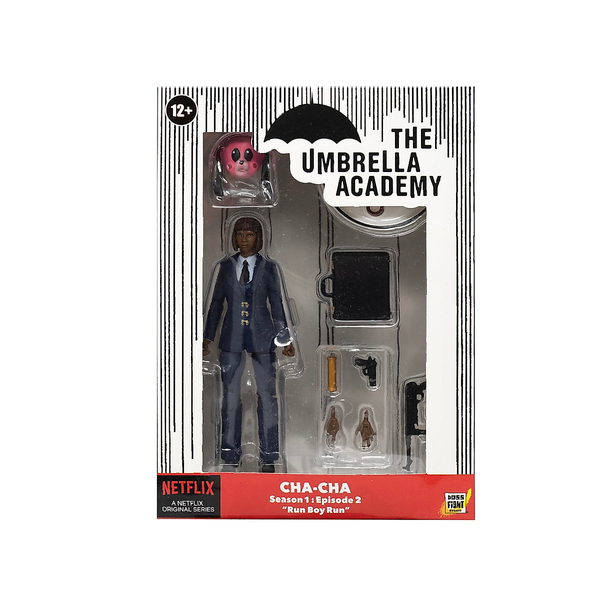 Boss Fight Studio The Umbrella Academy Cha-Cha Action Figure – H.A.C.K.S. Compatible, Highly Articulated Collectible & Customizable Figurine with Interchangeable Parts & Accessories – 1:18