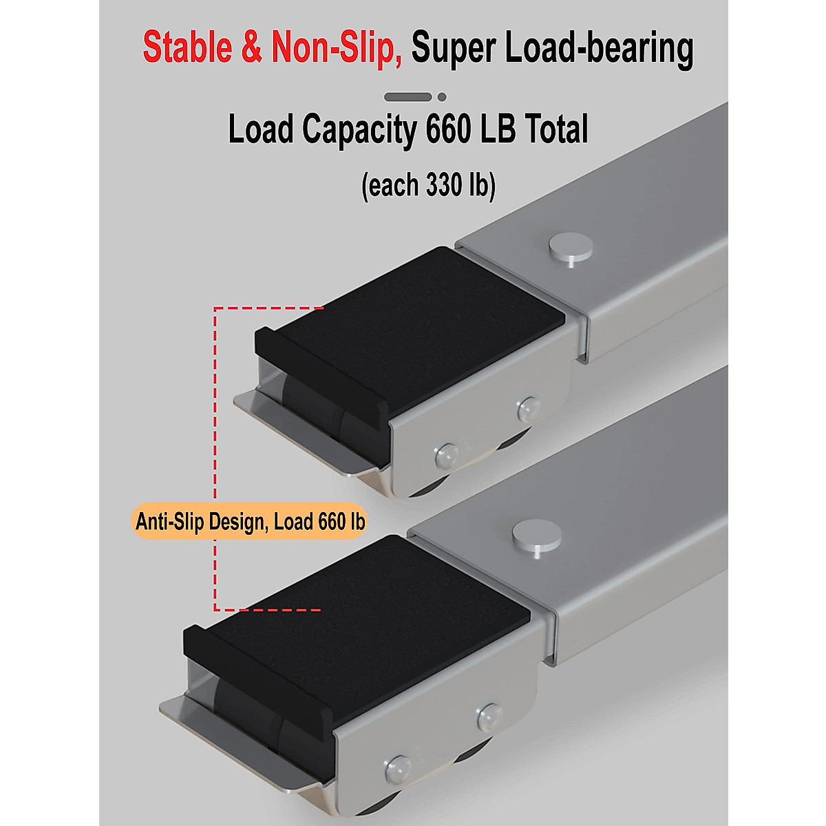 NATIFOT Appliance Rollers Appliance Wheels, 19-30 inch Extendable Furniture Dolly Mobile Roller, Load 660lb Refrigerator Roller Heavy Duty Sliders Mover Base for Dishwasher, Washer, Dryer (Grey)