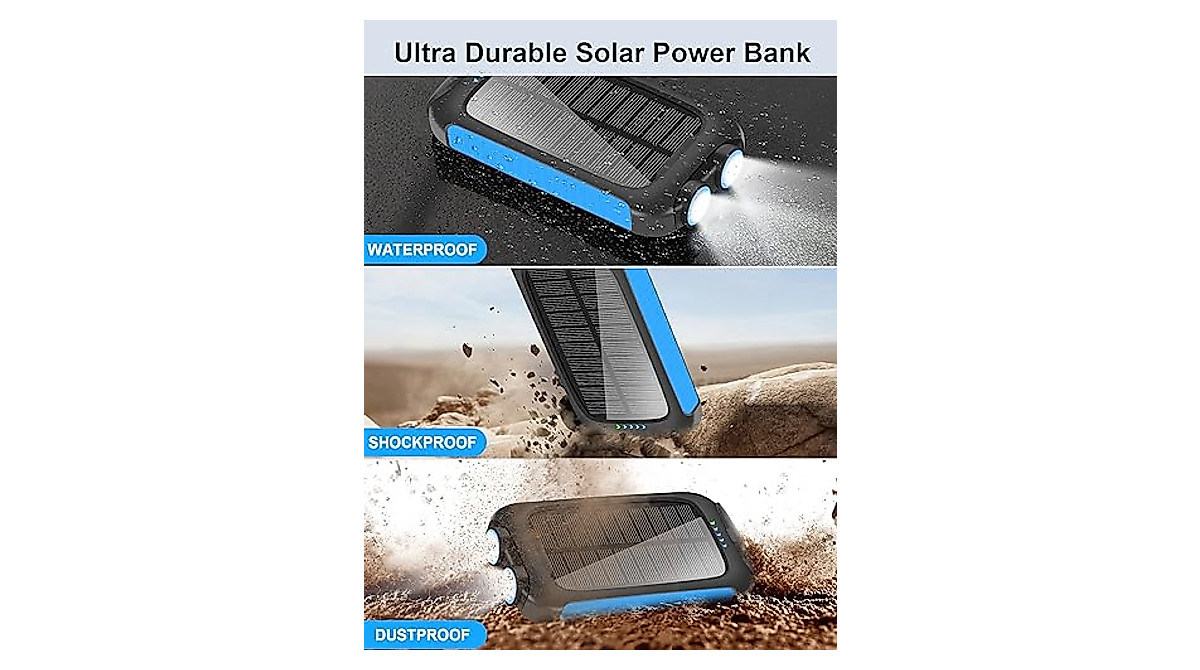 2024 Solar Power Bank 38800mAh Waterproof Portable Charger with Fast ...