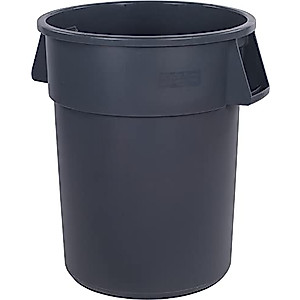 CFS 34105523 Bronco Round Waste Container Only, 55 Gallon, Gray