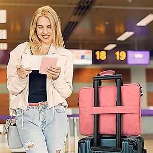 MicaYoung 15.6-16 Inch Laptop Sleeve Shoulder Bag Waterproof Notebook Chromebook Computer Carrying Case Compatible with 15.6 inch Acer Asus Dell HP Thinkpad, Pink