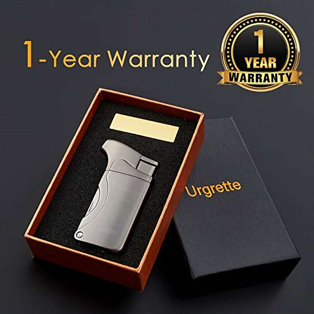Urgrette 4 in 1 Pipe Lighter Butane Torch Lighter Refillable Jet Flame Lighter with 4 Pipe Cleaner Tools Multifunctional Gas Lighter for Camping Grill Fireplace Candle (Gas Not Included)
