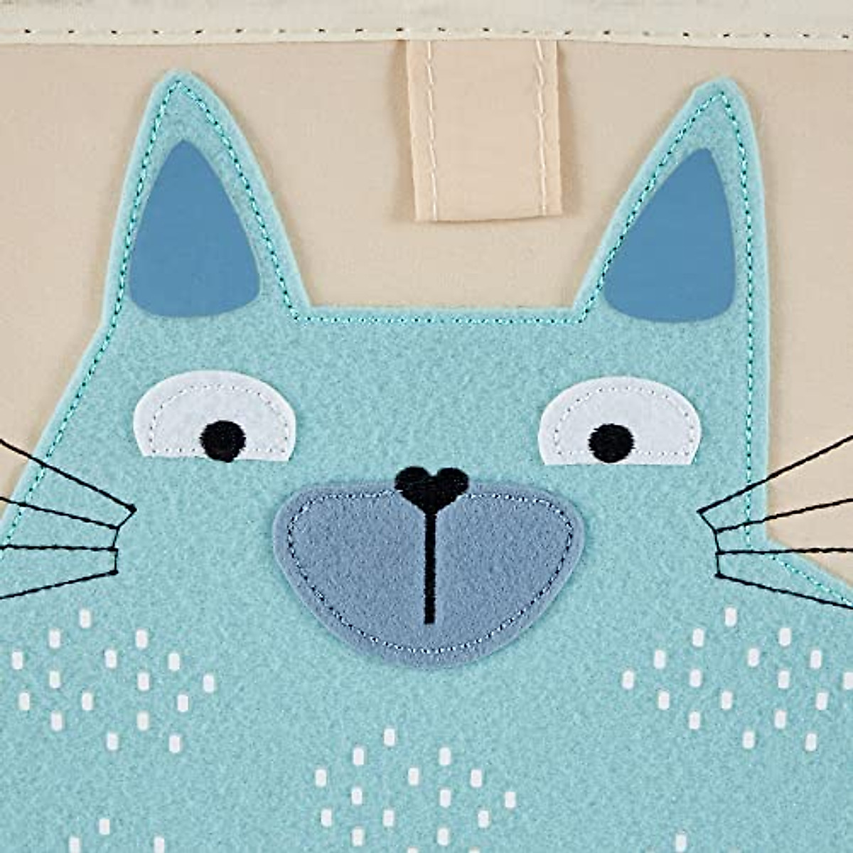 3 Sprouts Large 13 Inch Square Children's Foldable Fabric Storage Cube Organizer Box Soft Toy Bin 2 Piece Bundle with Blue Cat, Pet Hedgehog Designs