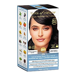 Tints of Nature 2N Natural Darkest Brown Permanent Hair Dye, Nourishes Hair and Covers Greys, Ammonia-Free, 130ml
