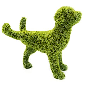 HOWFIELD Garden Statues and Figurines Outdoors - Naughty Peeing Puppy Figurines, Grass Green Dog Outdoor Statues, Outdoor Decorations for Patio