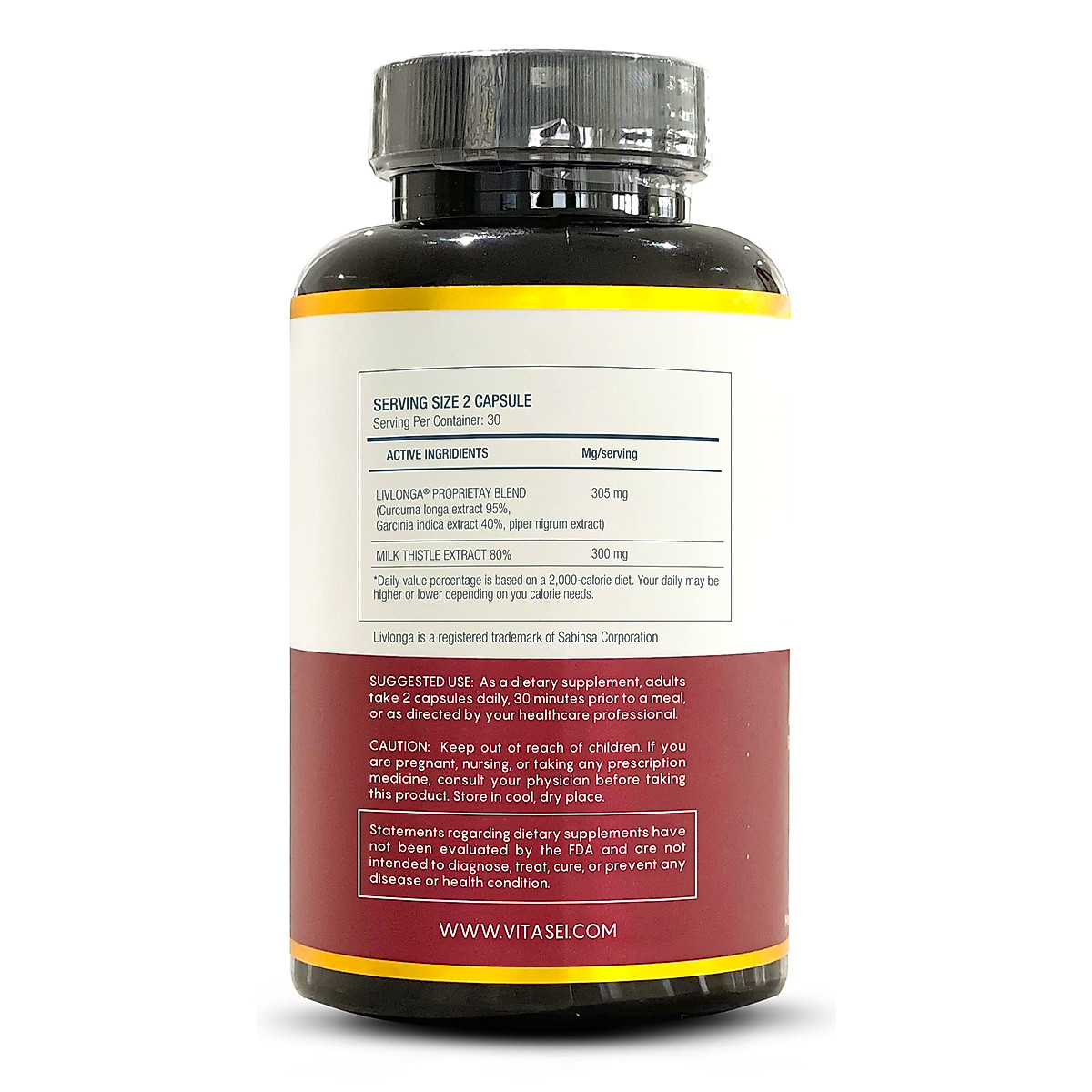 VITASEI Liver Cleanse Detox & Repair, Liver Complex W/Milk Thistle Extract, Garcinia, Curcumin C3, Support Herbal Dietary Supplement, Detox Formula for Women & Men, 60 Capsule (Pack of 2)