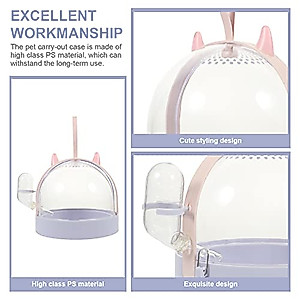 Ipetboom 1Pc Hamster Carrier, Bird Carrier Critter Cage Hamster Carrier Bag Portable Hamster Cage Travel Bag with Water Bottle Outdoor Handbag for Small Animals, Purple