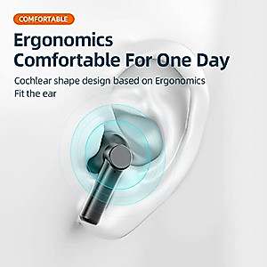 BANAAO Bluetooth 5.0 Wireless Digital Display Earbuds - IPX5 Waterproof Touch-Control Wireless Mini Stereo Noise Cancellation Earphones with Charging Case for Office Outdoor Sport Working