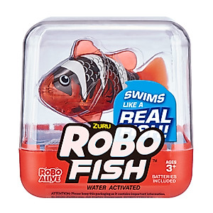 Robo Alive Robo Fish Robotic Swimming Fish (Lilac + Pink 2 Pack) by ZURU Water Activated, Changes Color, Comes with Batteries, Amazon Exclusive - Lilac + Pink (2 Pack)