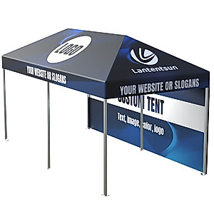 LANTENTSUN 10X20ft Custom Canopy Pop Up Tent Kit for Tradeshow Advertising Gazebos with Wall and Frame - Logo, Color, Words, Pictures