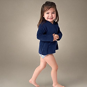 Gerber Unisex Baby Toddler Hooded Kangaroo Pocket Terry Cover Up, Navy, 4T