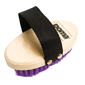 Roma Pony Wood Back Body Brush - Purple, Mini