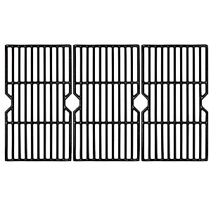 Hongso 16 7/8" Polished Porcelain Coated Cast Iron Grill Grates Replacement for Charbroil 463432215, 463436213, 463436214, 463436215, 463441312, 463441514, Thermos 461442114 Grills, PCH763