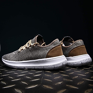 KEEZMZ Men's Running Shoes Fashion Breathable Sneakers Mesh Soft Sole Casual Athletic Lightweight (13, Beige)