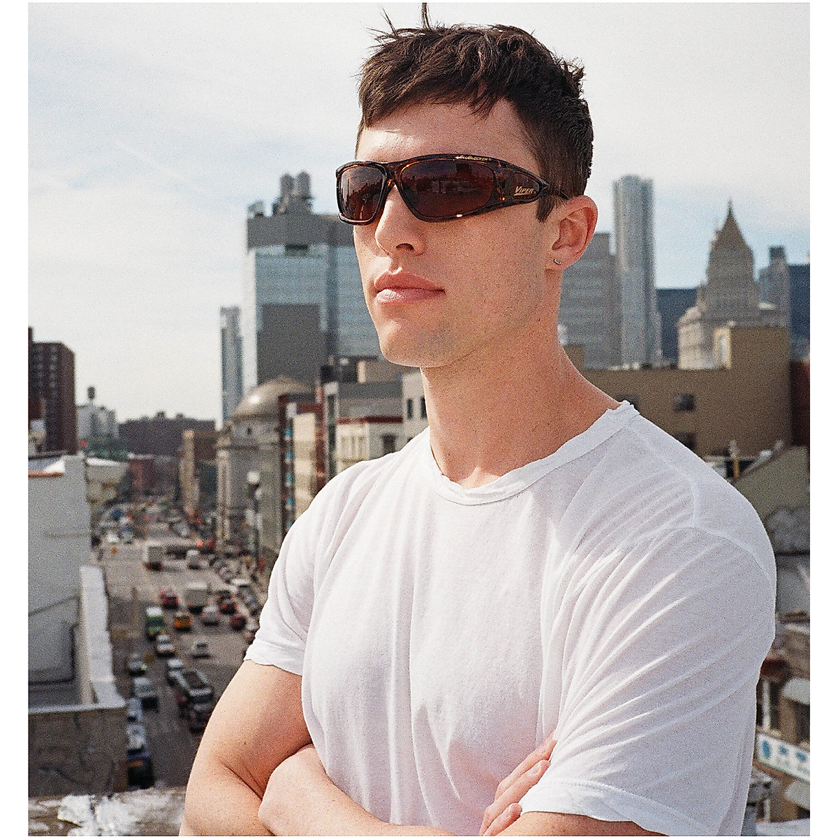 BluBlocker, Demi-Tortoise Viper Sunglasses with Scratch Resistant Lens | Blocks 100% of Blue Light and UVA & UVB Rays | Gender Neutral - Men, Women & Everyone | 2721K | Blue Light Glasses | Sunglasses