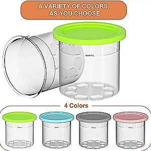 REMYS Creami Pints and Lids - 4 Pack, for Ninja Creami Pints with Lids,16 OZ Ice Cream Pints Cup Reusable,Leaf-Proof for NC301 NC300 NC299AM Series Ice Cream Maker