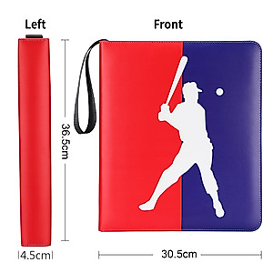 Baseball Card Binder with Sleeves - 720 Card Protectors Holder Book for Baseball Cards, 40 Pcs 9-Pocket Pages, Card Collector Album with Zipper Storage Display Case