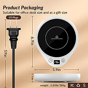 Mug Warmer, Upgrade Coffee Warmer & Cup Warmer for Desk with 3 Temperature Settings, More Hot Coffee Mug Warmer with Timer & 4H Auto Shut Off for Keep Best Flavor for Cocoa, Tea, Water, Milk