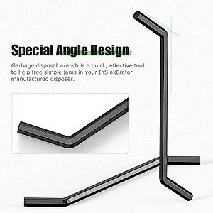 Mellbree Garbage Disposal Wrench, 2-Pack Garbage Disposal Allen Wrench Tool Badger Compatible with InSinkErator Garbage Disposal to Unjam Kitchen Sink Food Garbage Disposal Clogging, Black