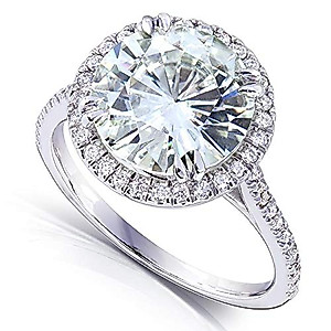 Kobelli Round-cut Moissanite Engagement Ring 3 1/3 CTW 14k White Gold (9.5mm), Size 4, White Gold