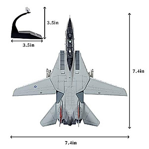 HANGHANG 1/100 Scale F-14 Tomcat Fighter Attack Plane Metal Fighter Military Model Fairchild Republic Diecast Plane Model for Commemorate Collection or Gift