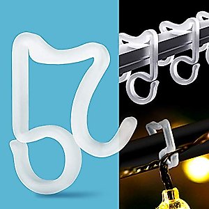 Holiday Hang Gutter Hooks for Christmas Decoration String Lights Weatherproof Outdoor Lights Clip for Halloween Xmas(100 Pieces)