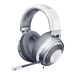 Razer Kraken - Cross-Platform Wired Gaming Headset (Custom Tuned 50 mm Drivers, Unidirectional Microphone, 3.5 mm Cable with in-line Controls, Cross Platform Compatible) Mercury White