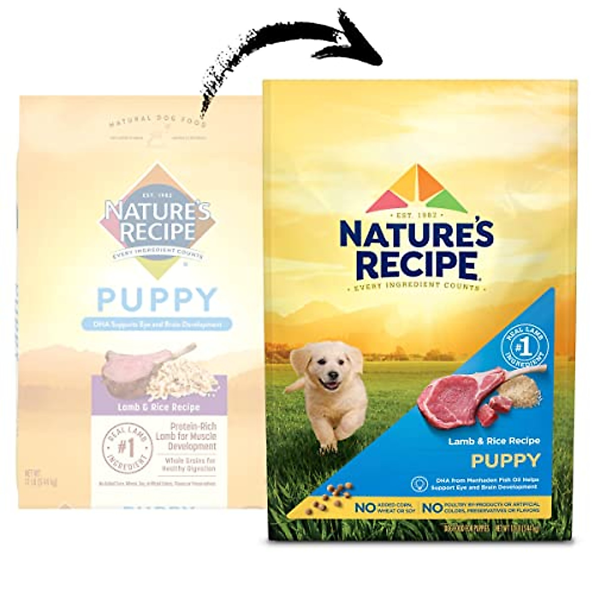 Nature′s Recipe Dry Puppy Food, Lamb & Rice Recipe, 12 lb. Bag