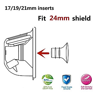 Mayyatt Flange Inserts 19mm Pump Parts, 2 Silicone Inserts Fit 24MM Flange S9 S10 S12 / s9 Pro s12 Pro momcozy Wearable Breast Pump Milk Collector Accessories Replacement