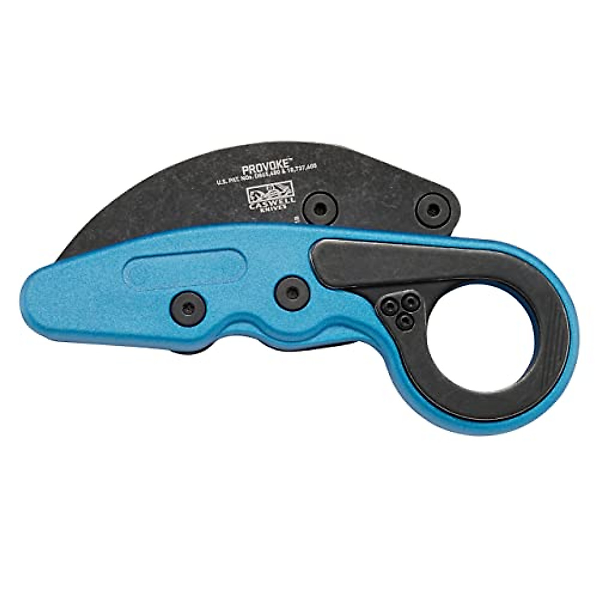 CRKT Provoke Blue Metallic: Morphing Karambit, Plain Edge Blade, Kinematic, Grivory, Low Profile Pocket Clip, 4041B