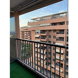 YOKMO Cat Balcony Rail Net Cat Anti-Fall Netting Pet Balcony Mesh Fence Net Dog Fence Nets Black Nylon Pets Anti-Fall Mesh Fence, 10 x 20ft