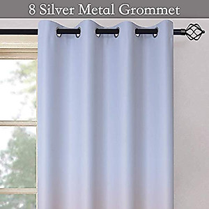 SimpleHome Ombre Room Darkening Curtains for Bedroom, Light Blocking Gradient Grey White to Coral Thermal Insulated Grommet Window Curtains/Drapes for Living Room,2 Panels, 52x84 inches Length