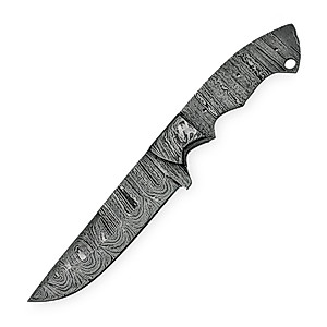 Poshland BB-7002 Damascus Steel Blank Blade as Knife Making Supplies Handmade (BB-7006)