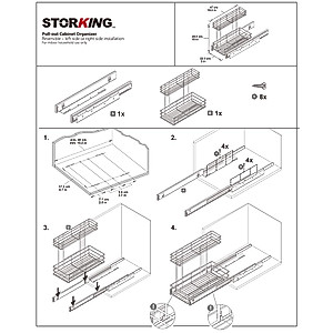 STORKING 2 Tier Under Sink Pull Out Cabinet Organizer Slide Wire Shelf Basket for Kitchen Base Cabinets 9" W 18.5" D 16" H