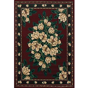 United Weavers of America Magnolia Manhattan Rug Collection, 1' 10" by 3', Burgundy
